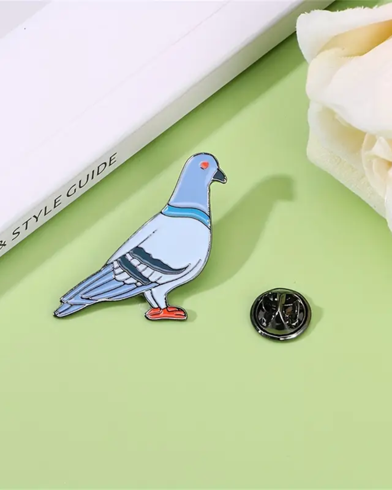 Pigeon Enamel Pin Badge – Pink Poodle Boutique