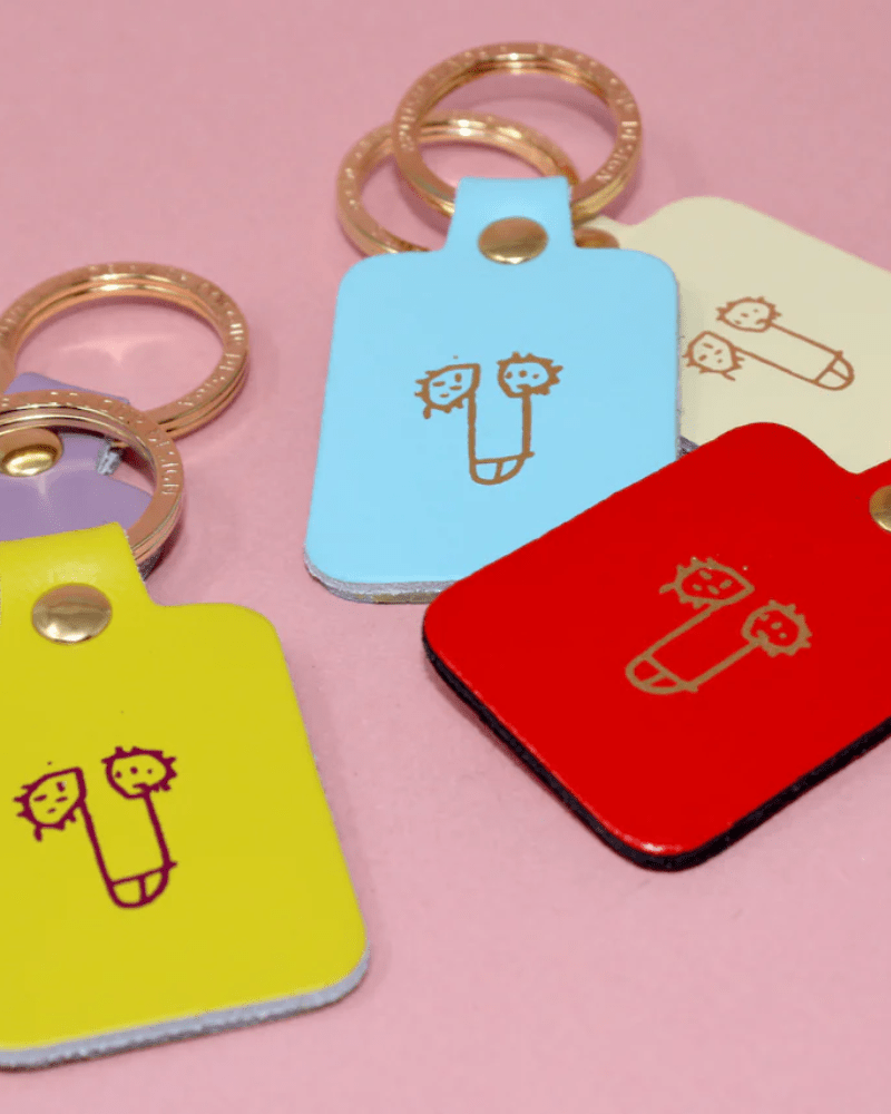 Fun key ring,illustrative willy,humour,key fob, handmade leather,ark ...