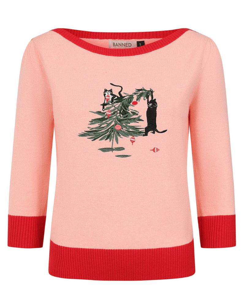 Kiki Purrfect Christmas Tree Cat Jumper – Pink Poodle Boutique
